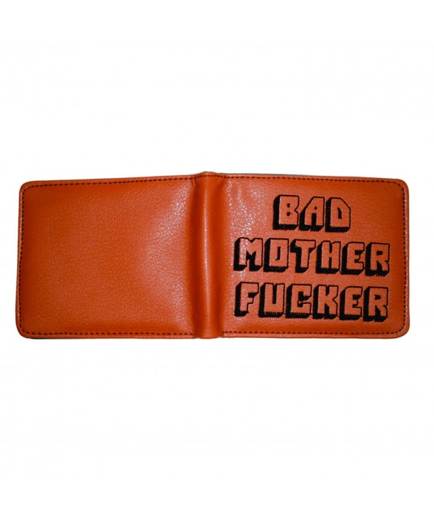 Bad Mother F Ker Wallet Pulp Fiction Embroidered Tan Synthetic Leather